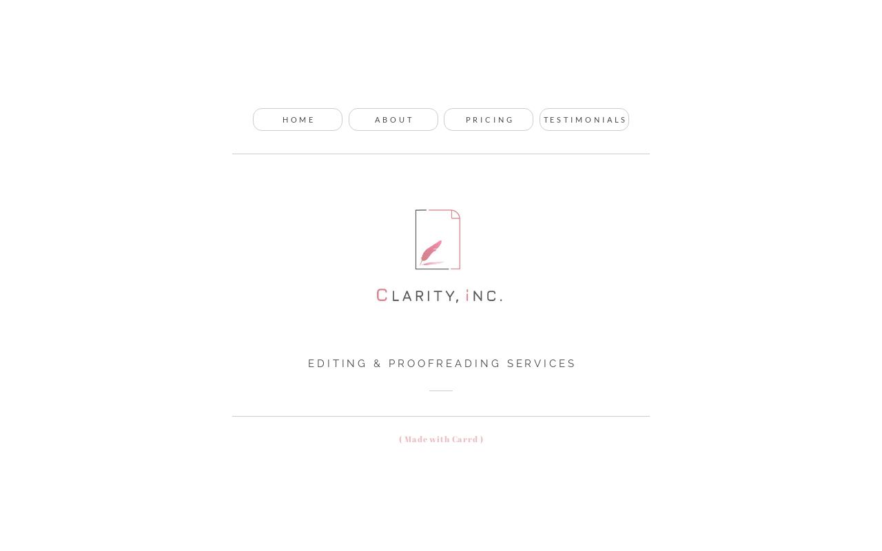 Clarity, Inc. - Proofreading & Editing